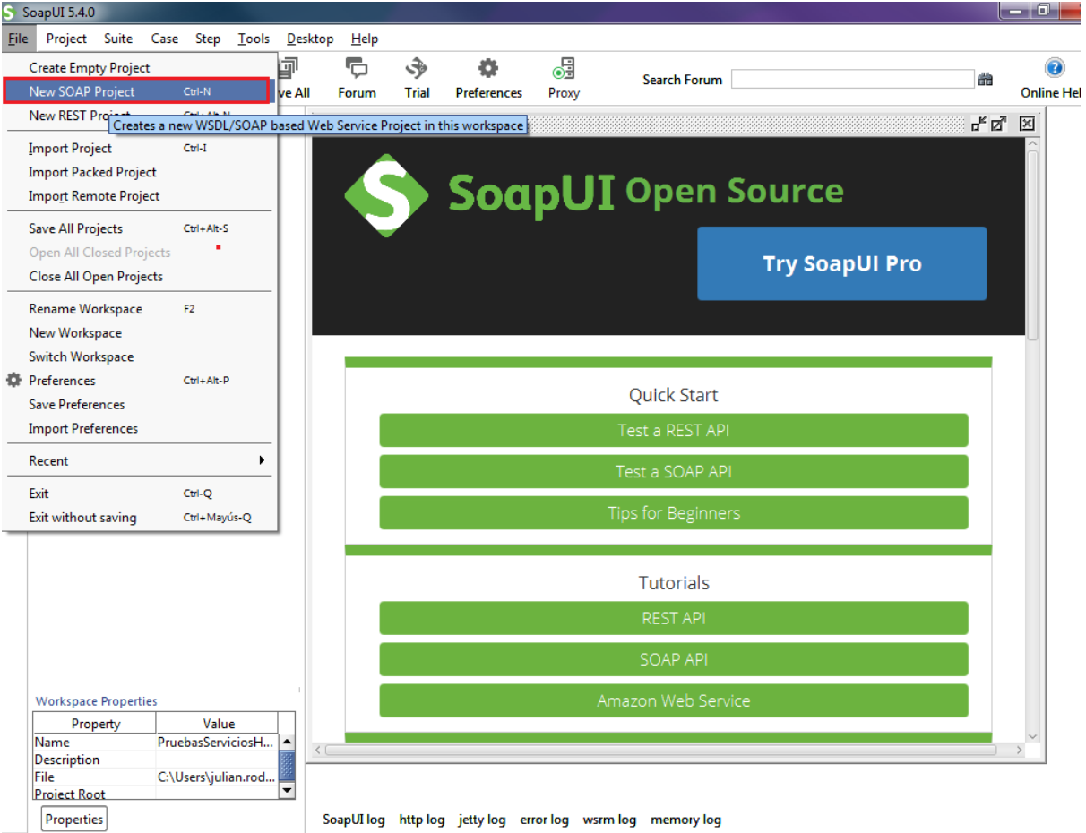 Desarrolla tu prueba automatizada de servicios web SOAP en SOAPUI